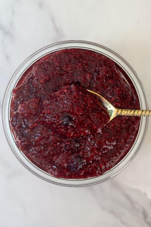 Mixed Berry Jam with Frozen Fruit - Feasty Travels