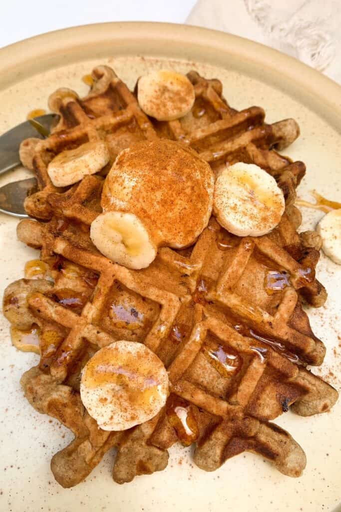 Single Serving Waffle Recipe with Protein Powder - Feasty Travels