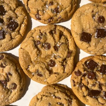 Dark Chocolate Chip Cookies Recipe with Sea Salt - Feasty Travels