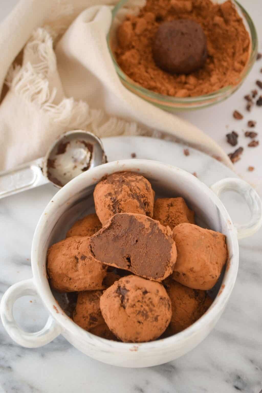 Chocolate Fudge Balls using Avocado and Banana - Feasty Travels