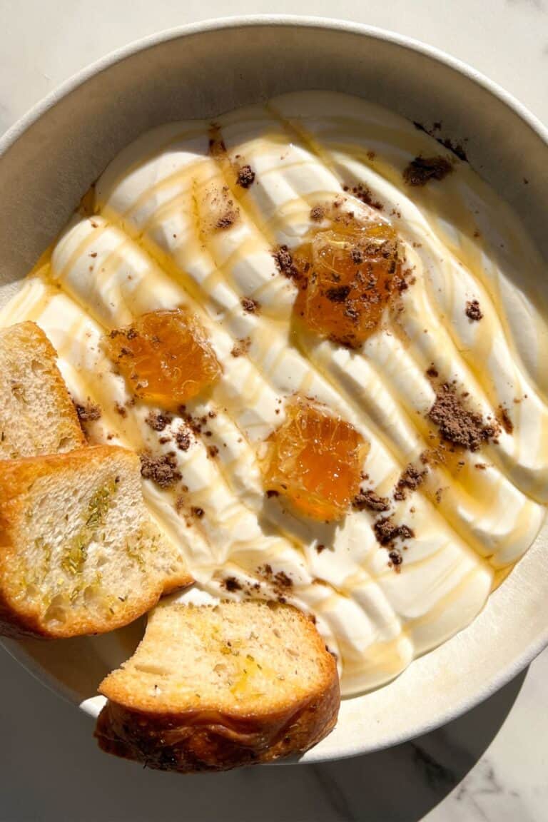 Whipped Ricotta Cheese with Honey - Feasty Travels
