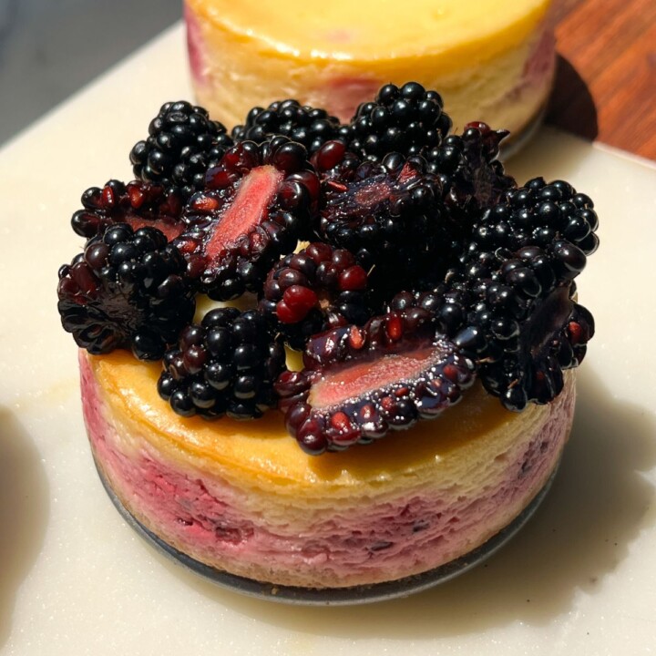 Lemon and Blackberry Cheesecake Recipe - Feasty Travels