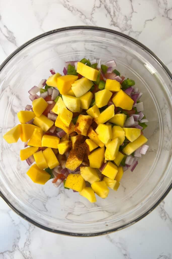 Healthy Mango Pico de Gallo - Feasty Travels