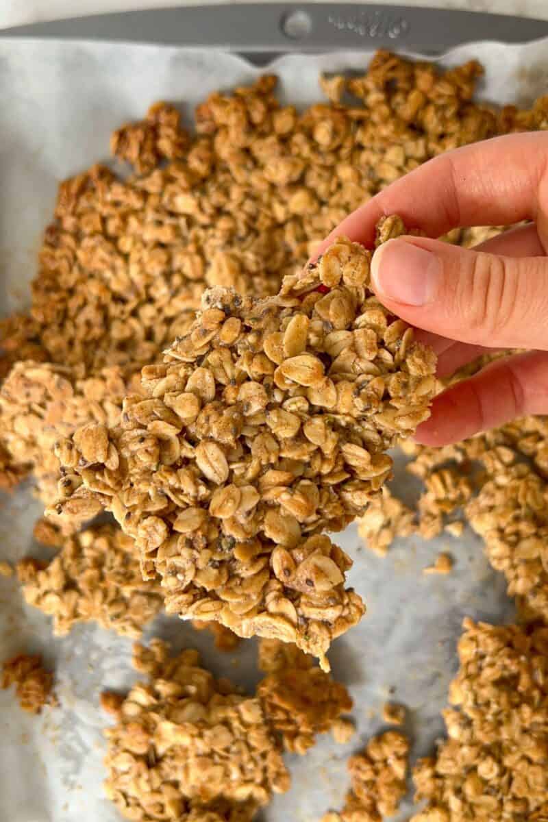 Chunky Nut Free Granola with Chia Seeds - Feasty Travels