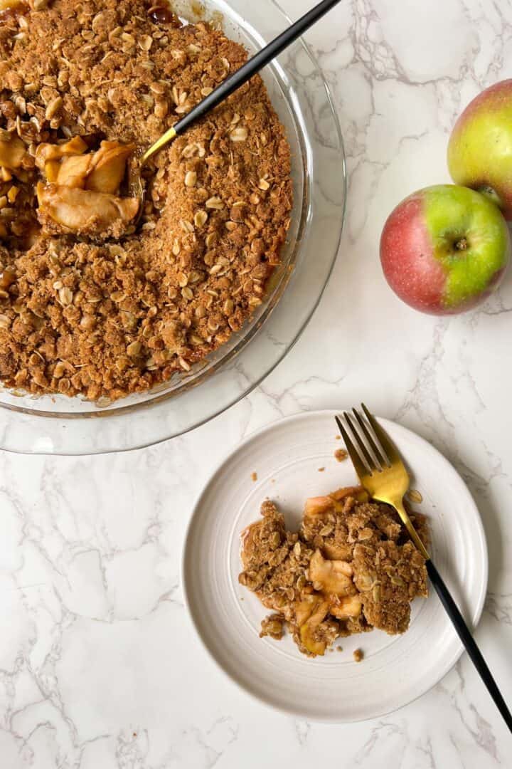 spiced apple crumble - feasty travels