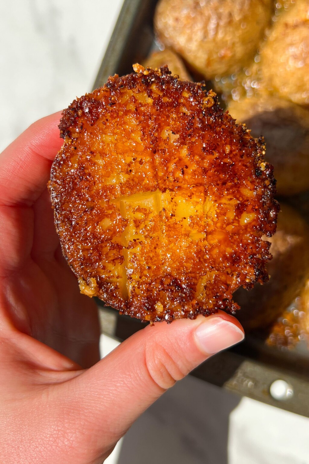 Parmesan Crusted Potato with Onion and Garlic Powder - Feasty Travels