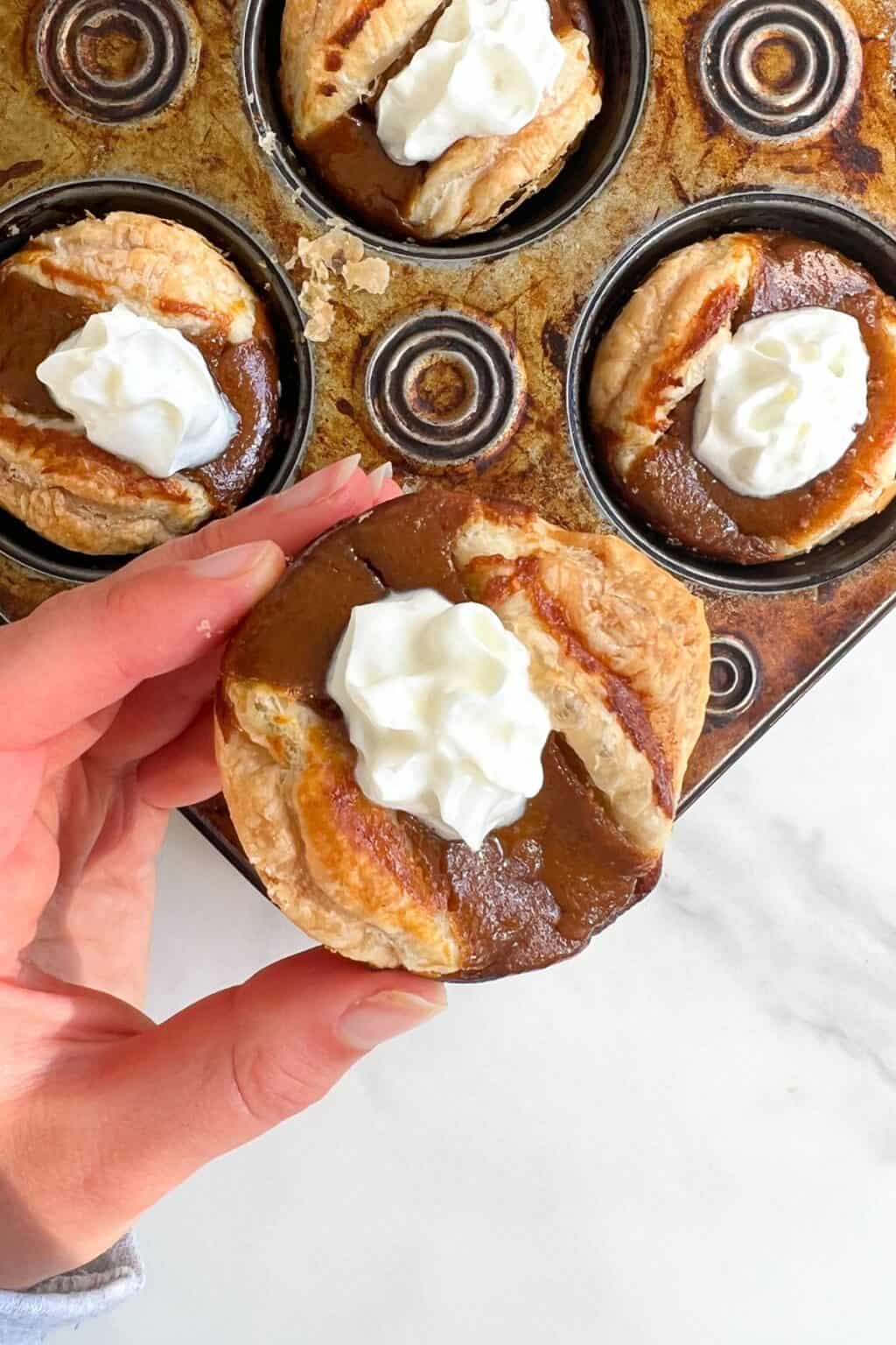 Mini Pumpkin Pie Recipe with Puff Pastry - Feasty Travels