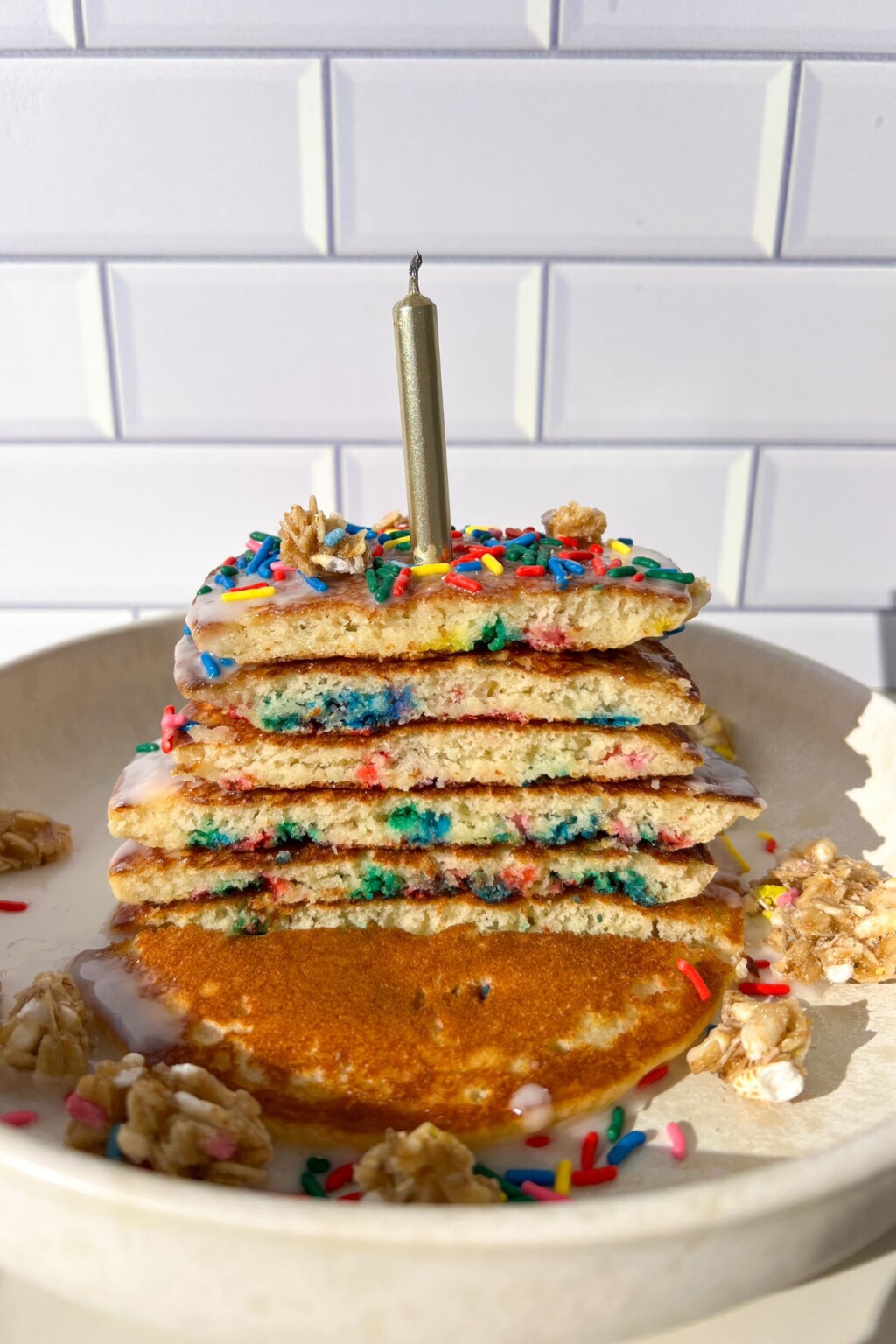 Birthday Cake Pancakes Recipe - Feasty Travels