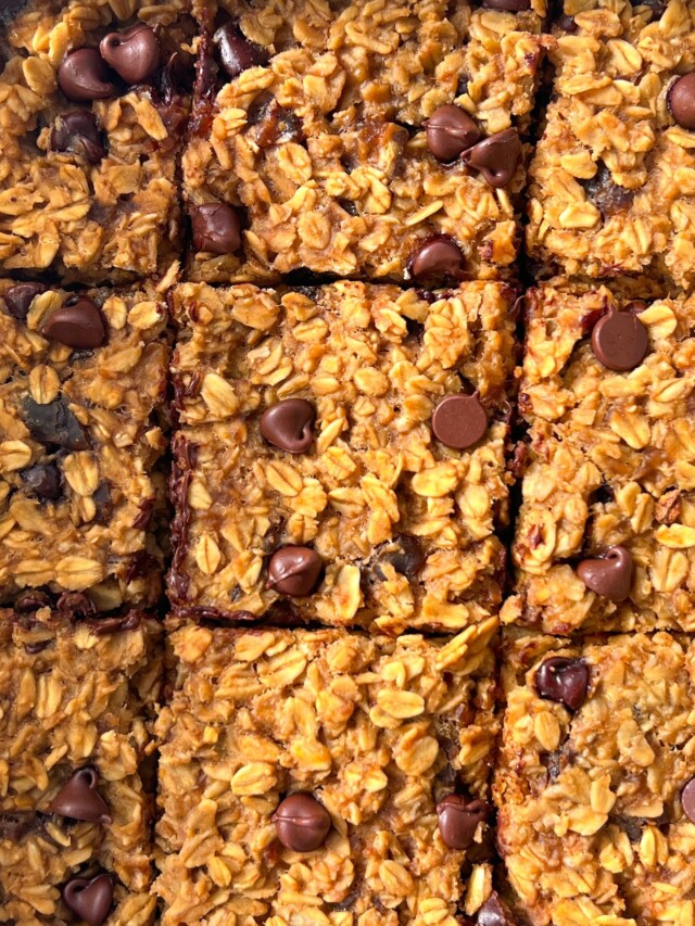 Chocolate Date Baked Oatmeal Squares - Feasty Travels