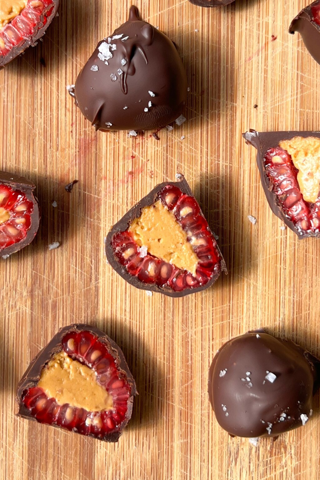 Chocolate Covered Raspberries with Peanut Butter - Feasty Travels