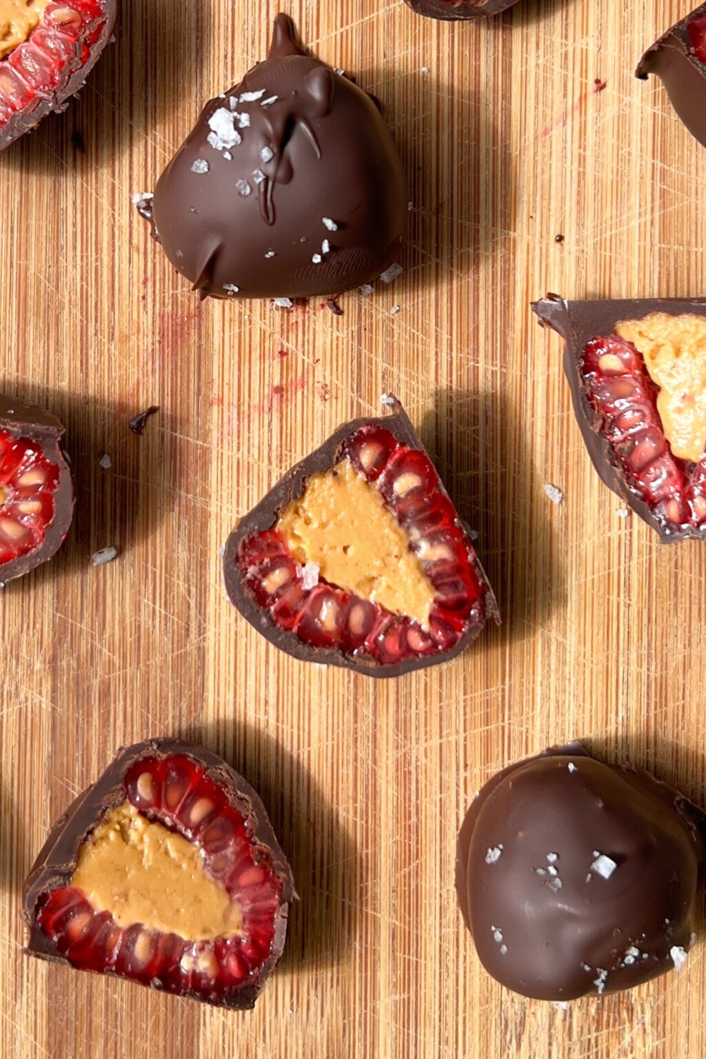 Chocolate Covered Raspberries with Peanut Butter - Feasty Travels