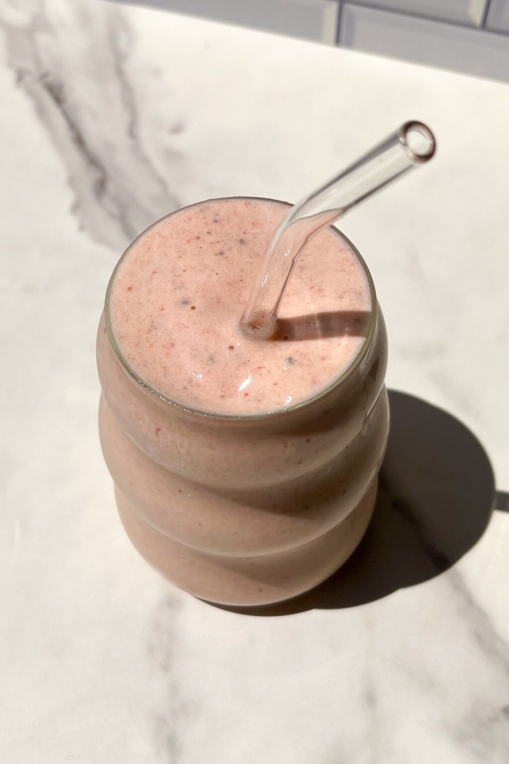 Strawberry Peach Smoothie Recipe - Feasty Travels
