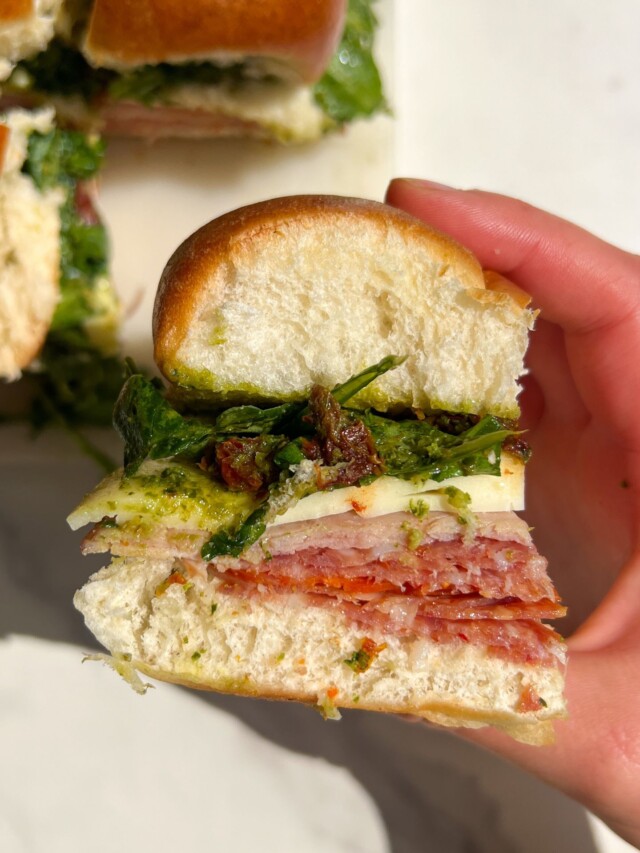 Easy Italian Sliders with Ham - Feasty Travels